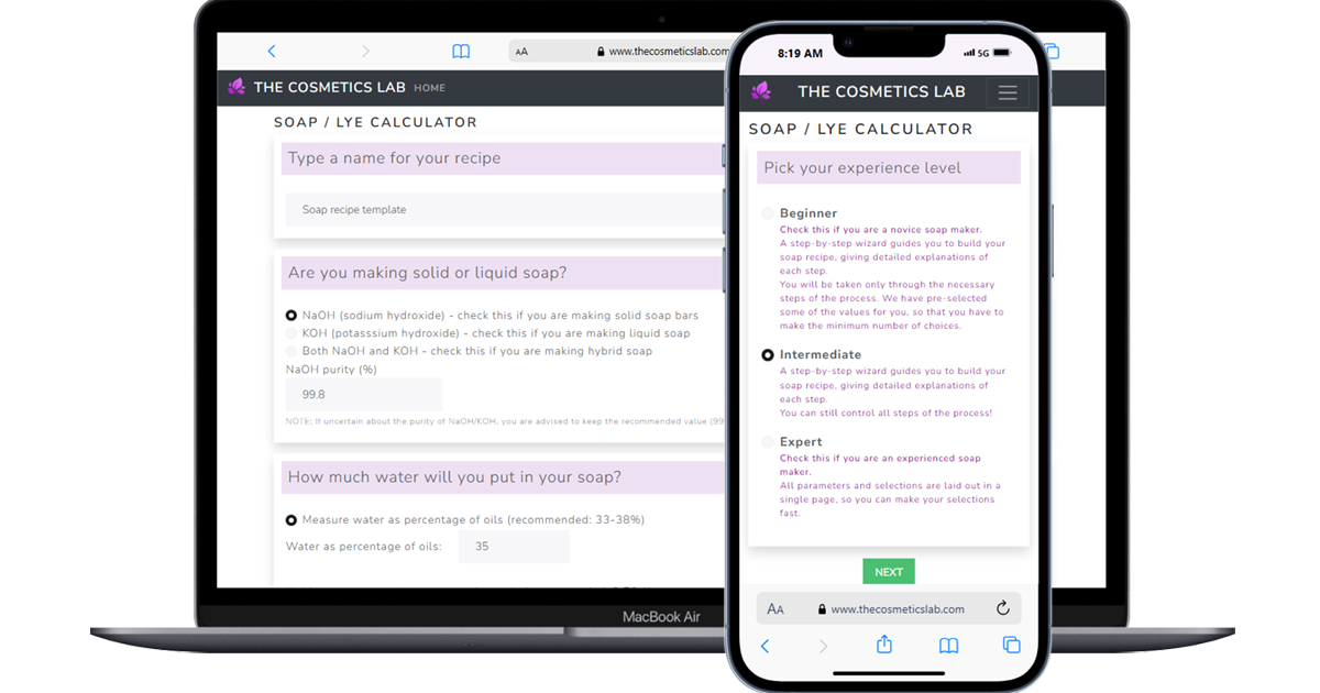 Cold Process Soap Calculator | The Cosmetics Lab